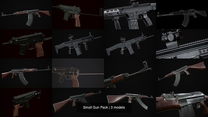 Small Gun Pack 3D Model Collection | CGTrader