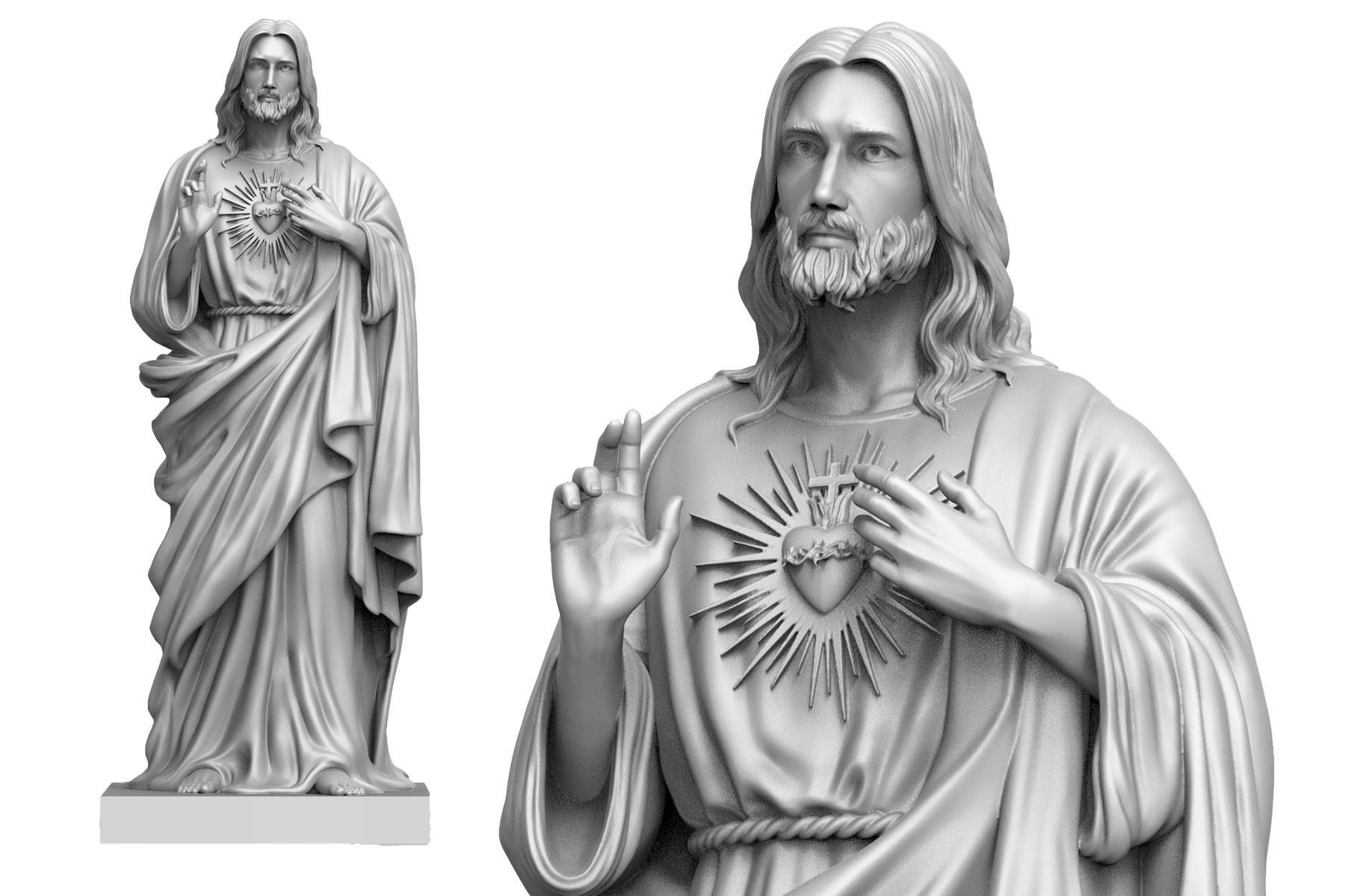 jesus sacred heart 3d print model 3D model 3D printable | CGTrader