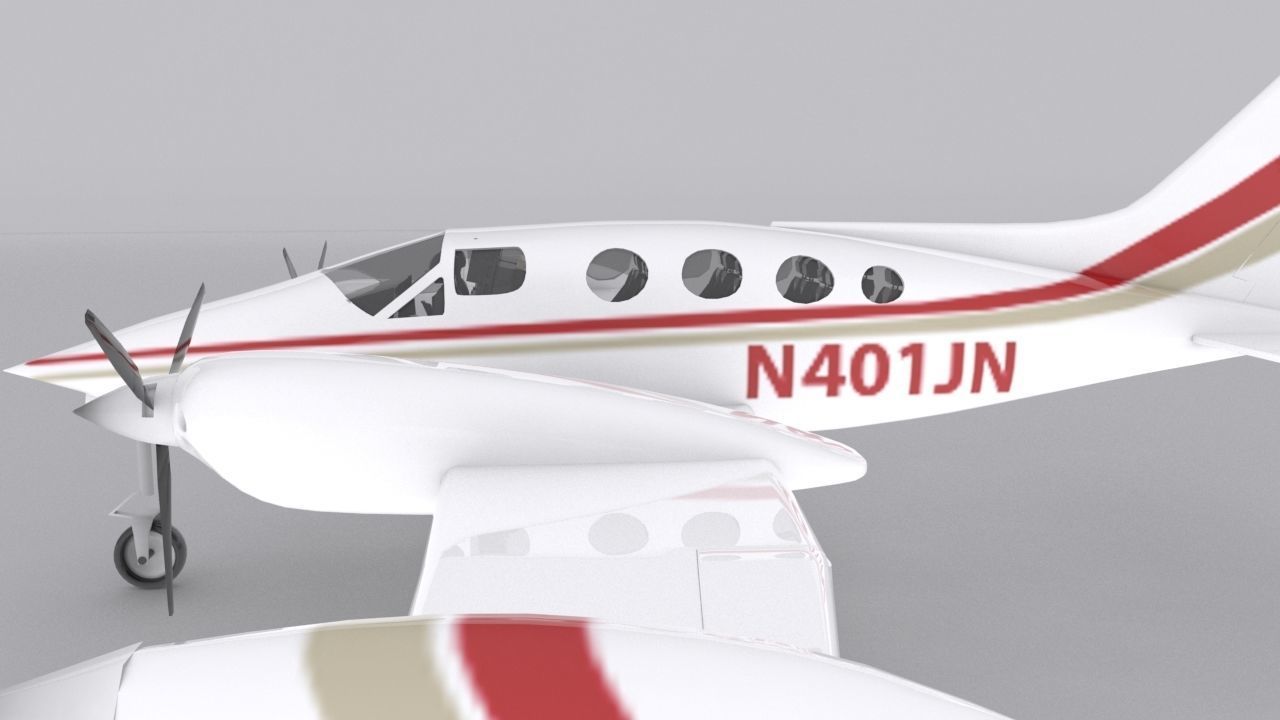 3D model Cessna 401 VR / AR / low-poly | CGTrader