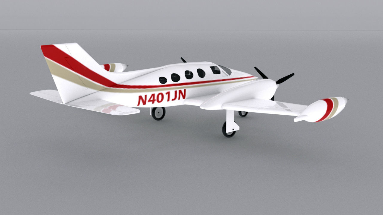 3D model Cessna 401 VR / AR / low-poly | CGTrader