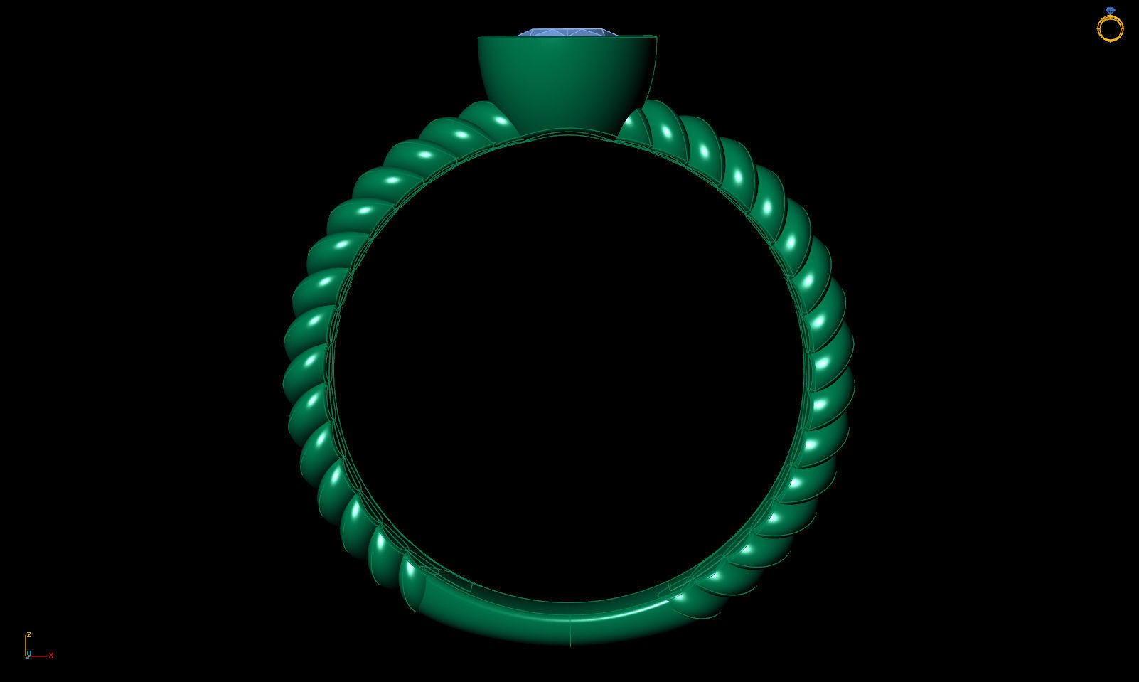 Engagement ring cable with stones printable 3d model 3D model 3D ...