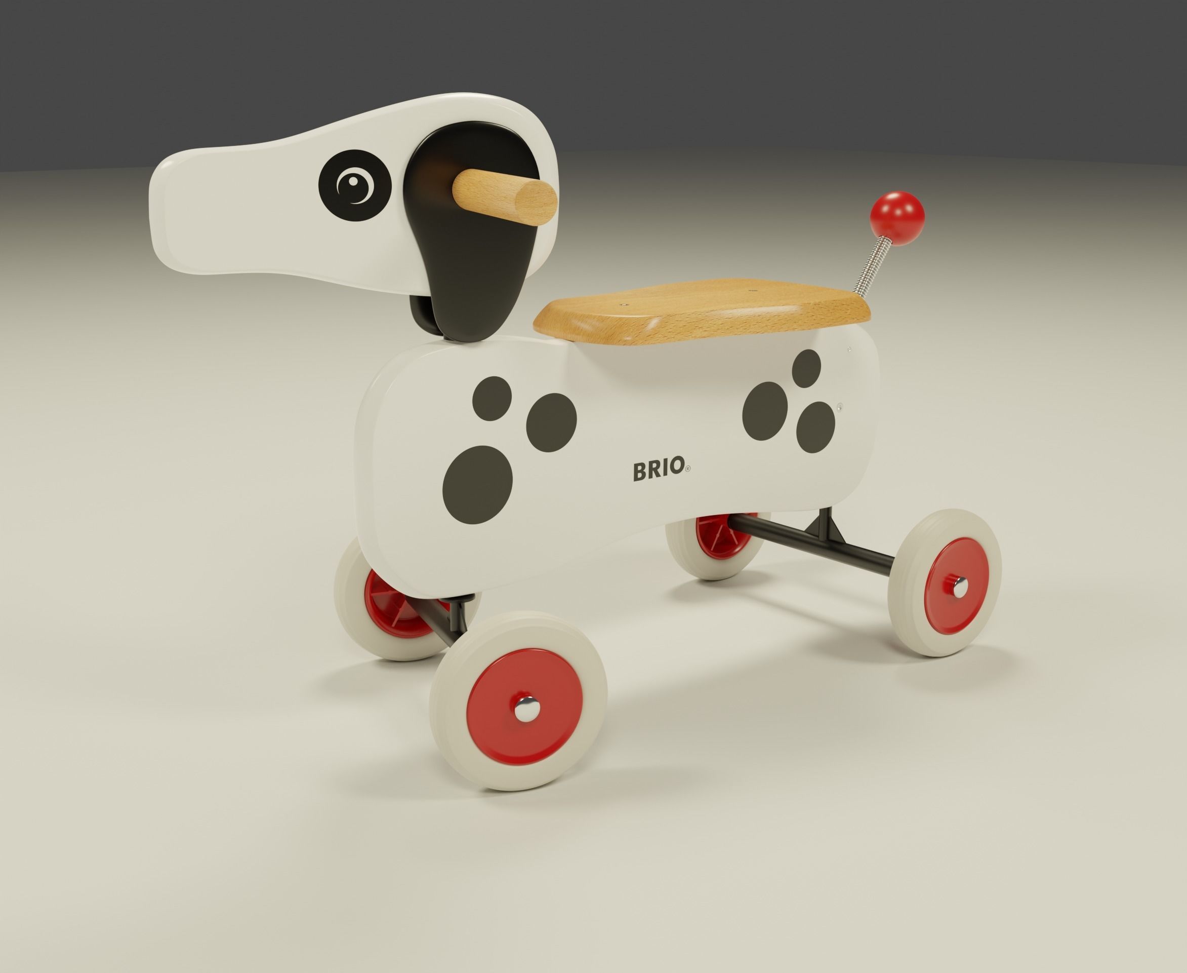 Ride on toy dog on wheels 3D model | CGTrader