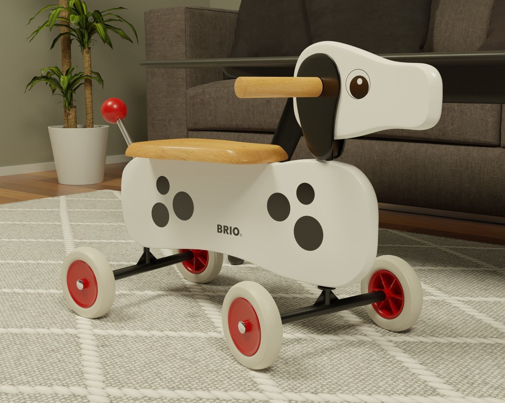 Ride on toy dog on wheels 3D model | CGTrader