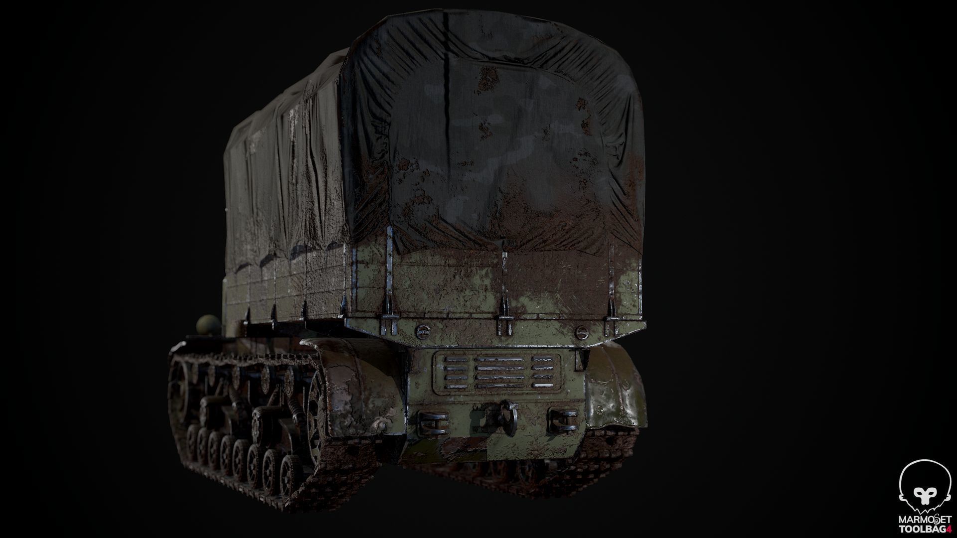 3D model Voroshilovets World War 2 Soviet heavy artillery tractor VR ...