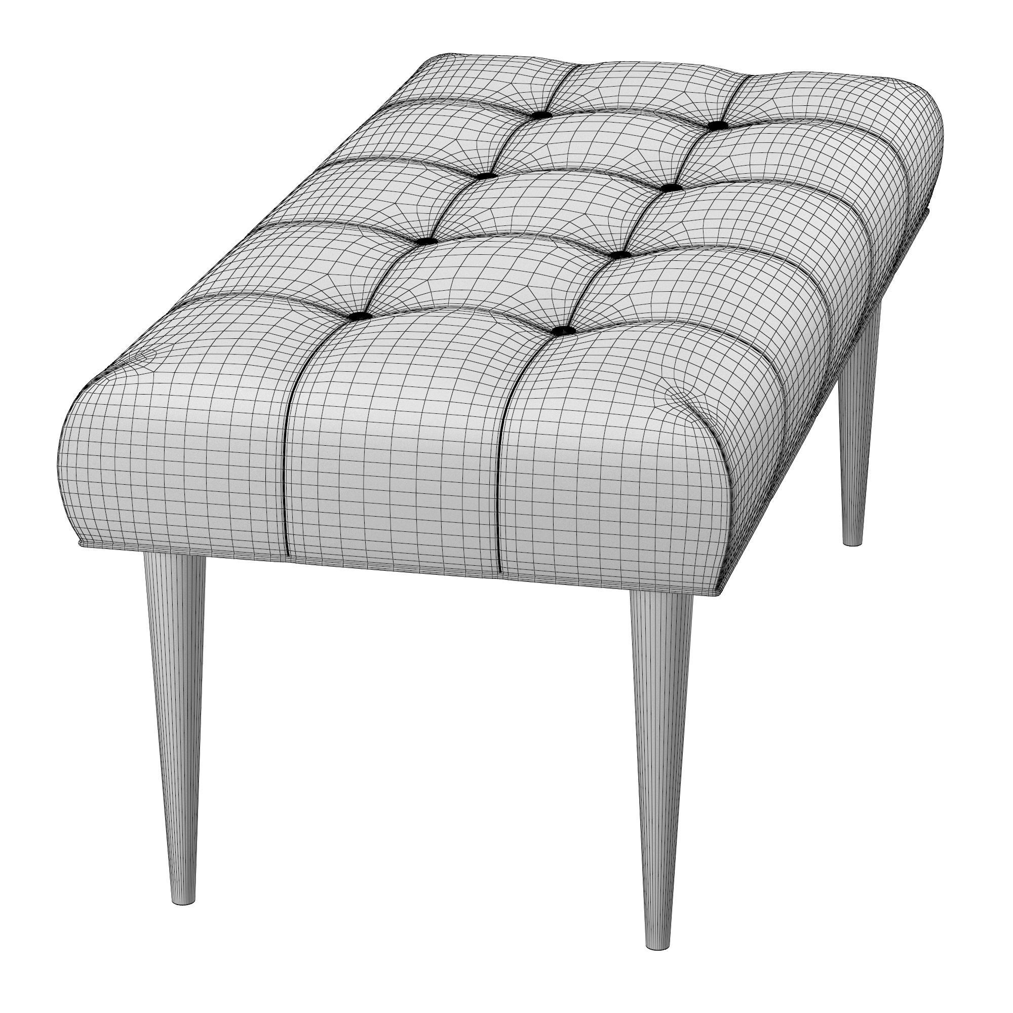 TUFTED BENCH 3D model | CGTrader
