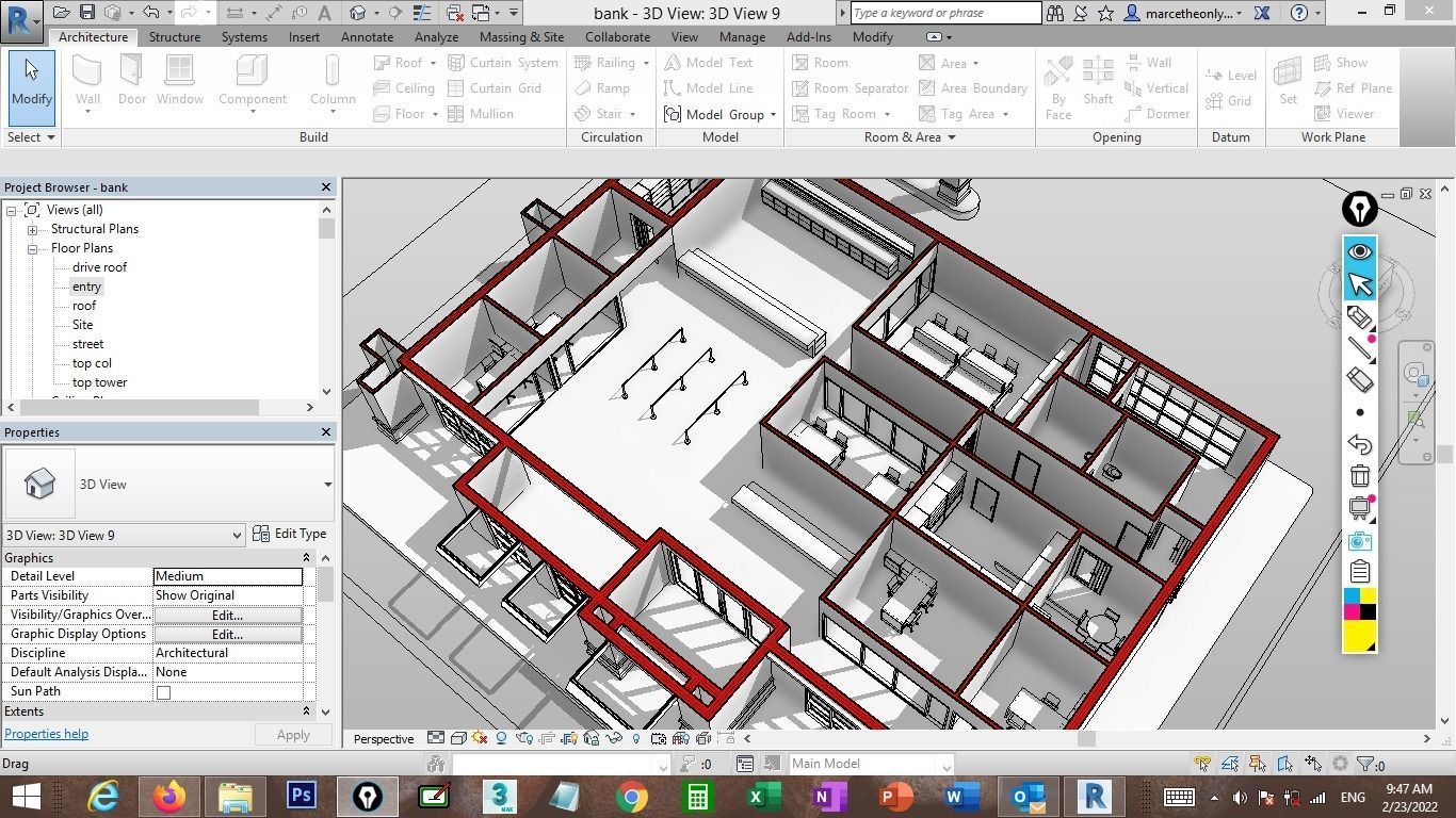revit bank 3D model | CGTrader
