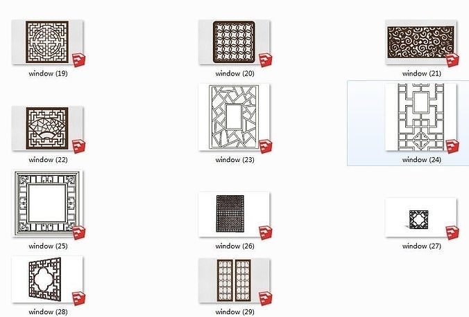 Chinese window architectural style pattern 3D model | CGTrader