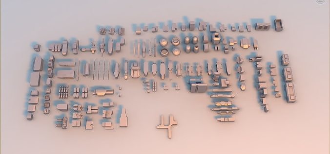 industrial parts set 01 3D model | CGTrader
