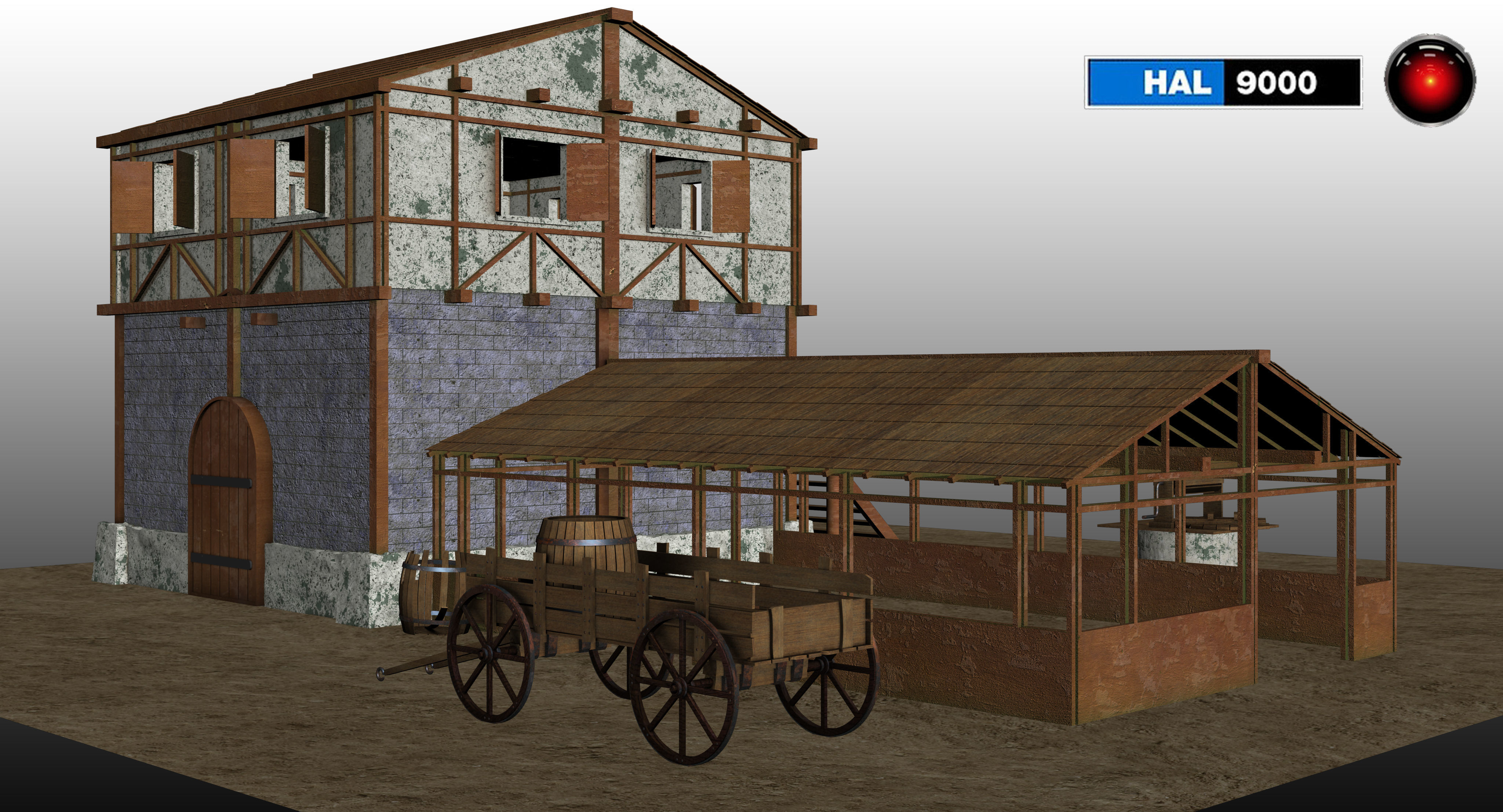 Medieval barn house 3D model | CGTrader