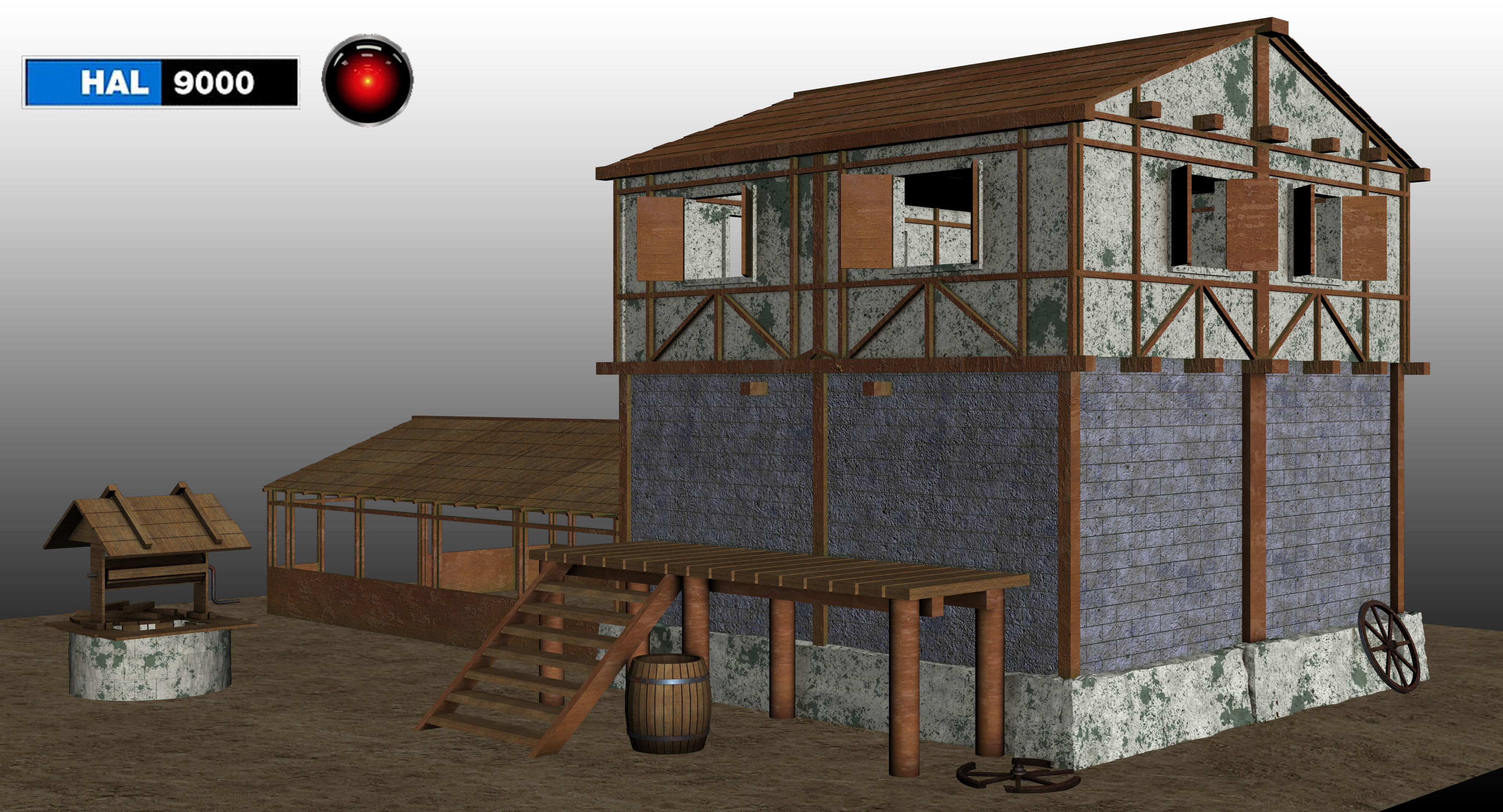 Medieval barn house 3D model | CGTrader