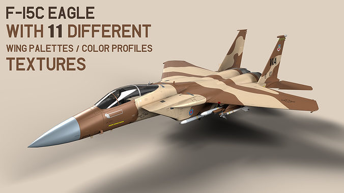 3D model F-15 Eagle With 11 Different Textures VR / AR / low-poly ...