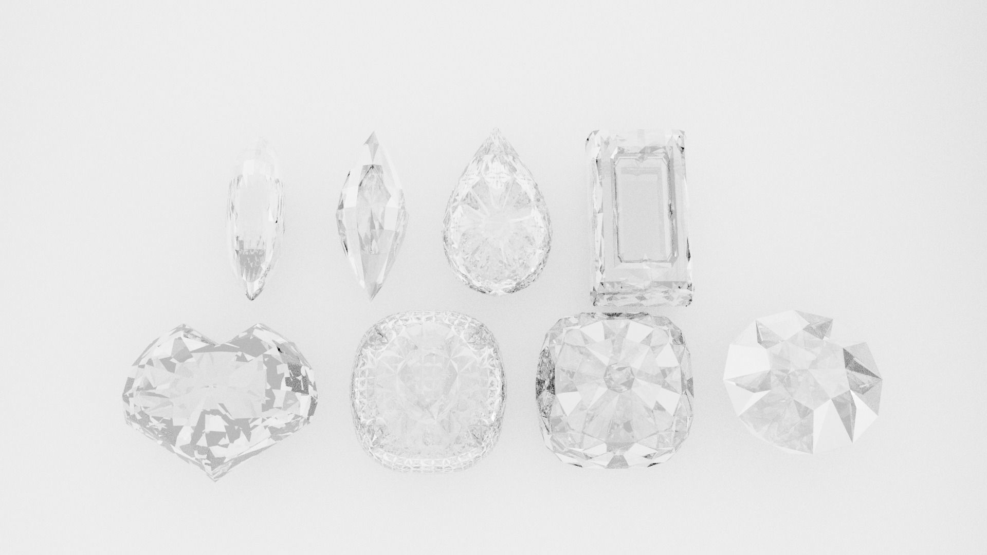 3D model Diamond set of crystals VR / AR / low-poly | CGTrader