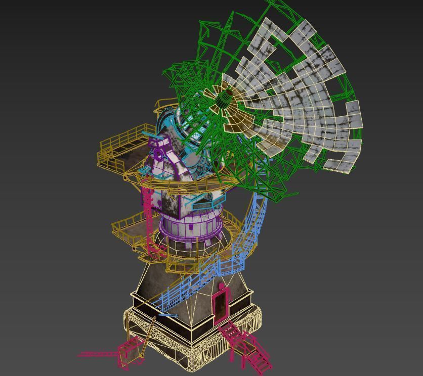 Broken Radar Station-Satellite Dish 3D model | CGTrader