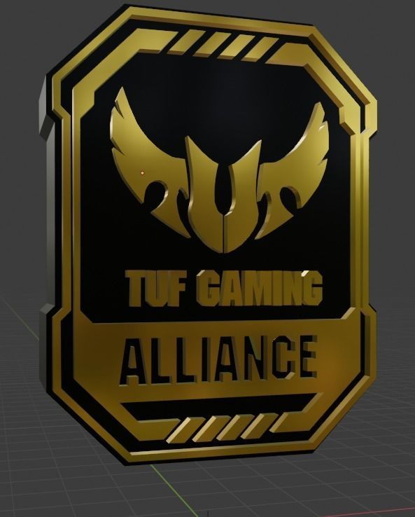 3D model ASUS TUF logo v2 golden and black lowpoly VR / AR / low-poly ...