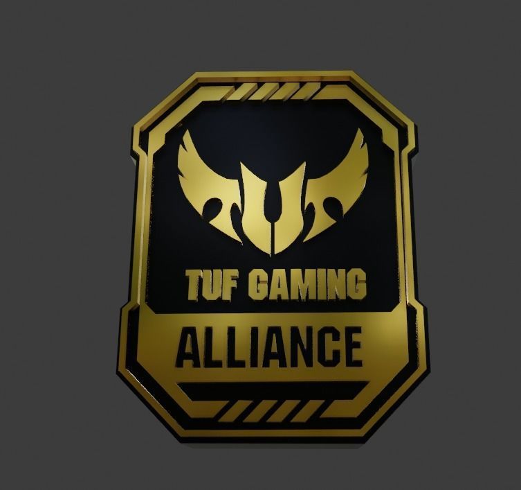 3D model ASUS TUF logo v2 golden and black lowpoly VR / AR / low-poly ...