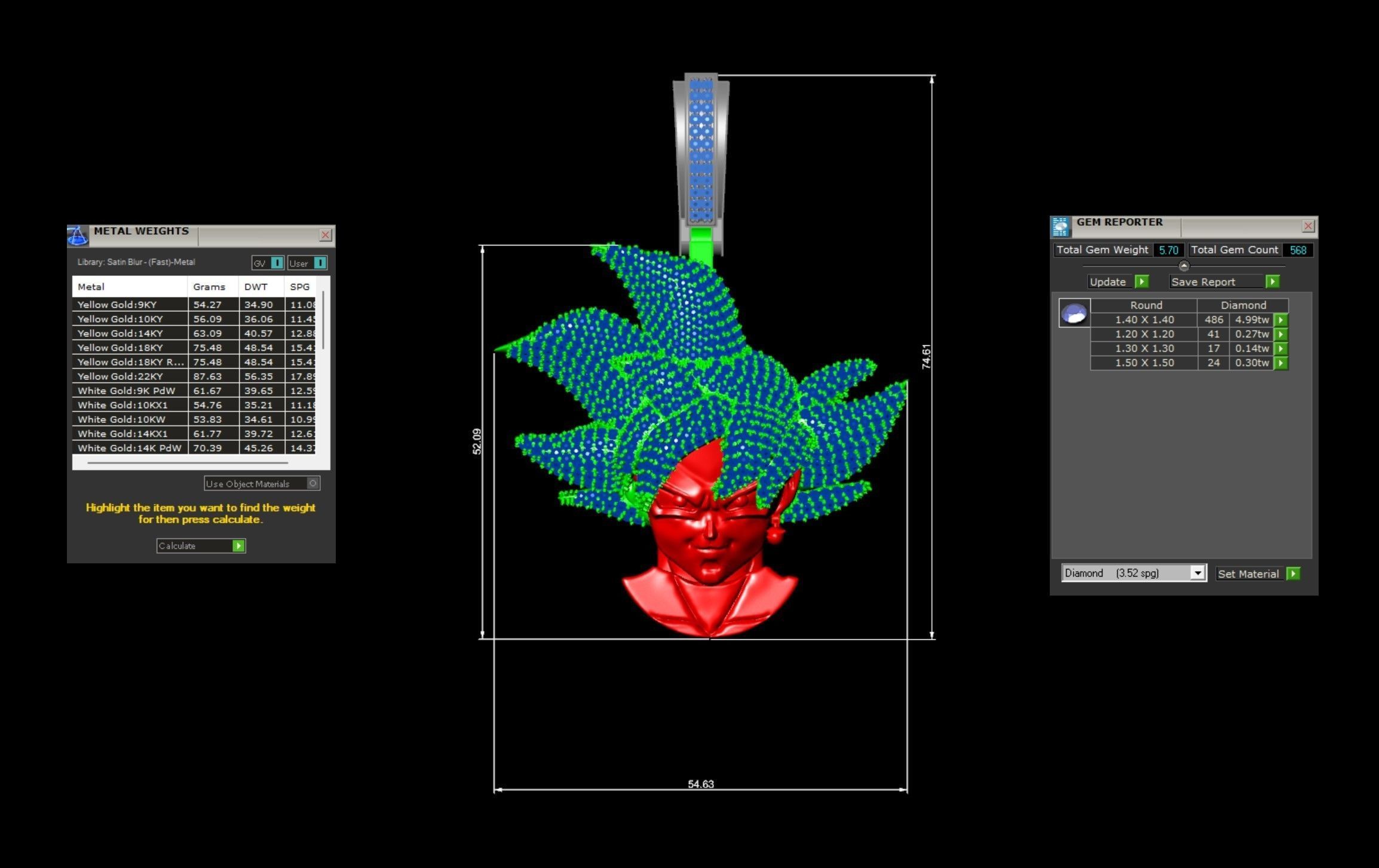 Fully iced out Goku Head 3D model 3D printable | CGTrader
