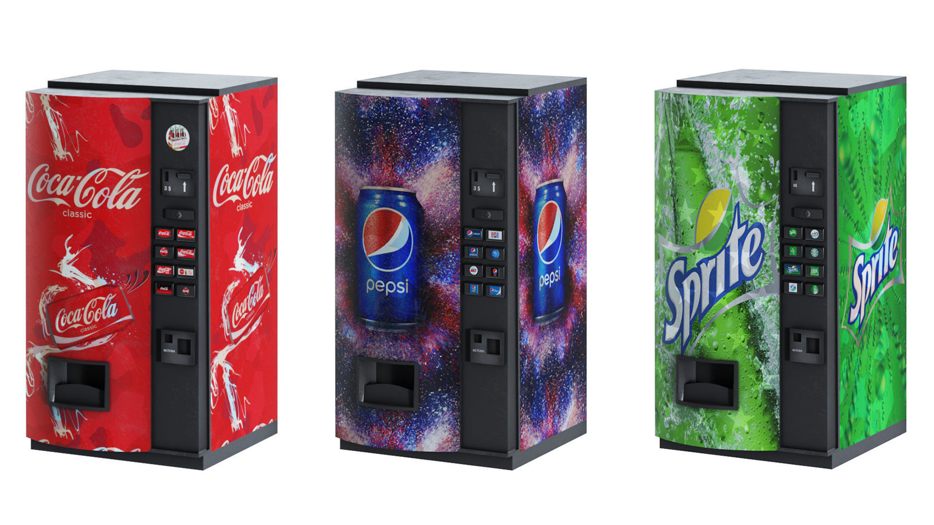 3D model Soda machine low poly PBR VR / AR / low-poly | CGTrader