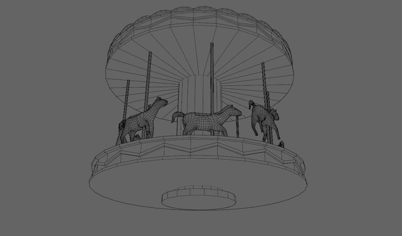 3D model Carousel - Amusement Park - Carrossel VR / AR / low-poly ...