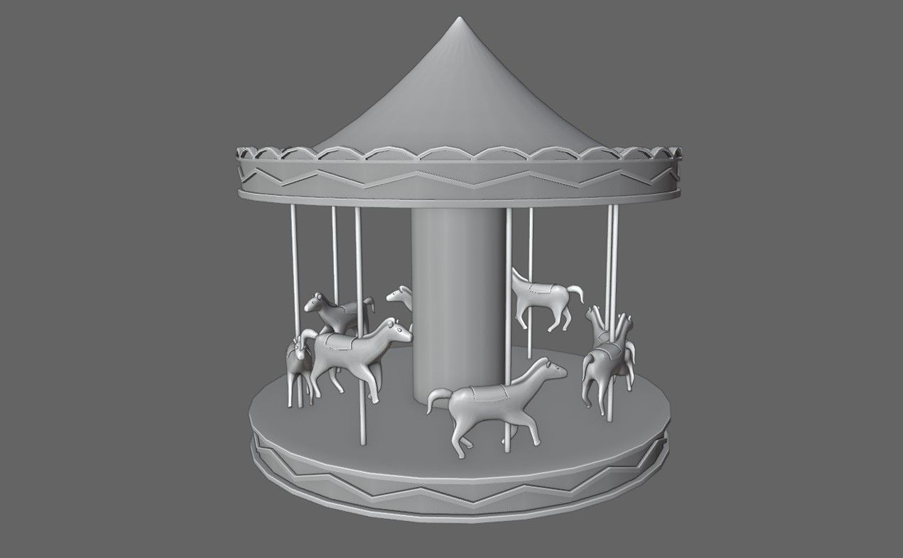 3D model Carousel - Amusement Park - Carrossel VR / AR / low-poly ...