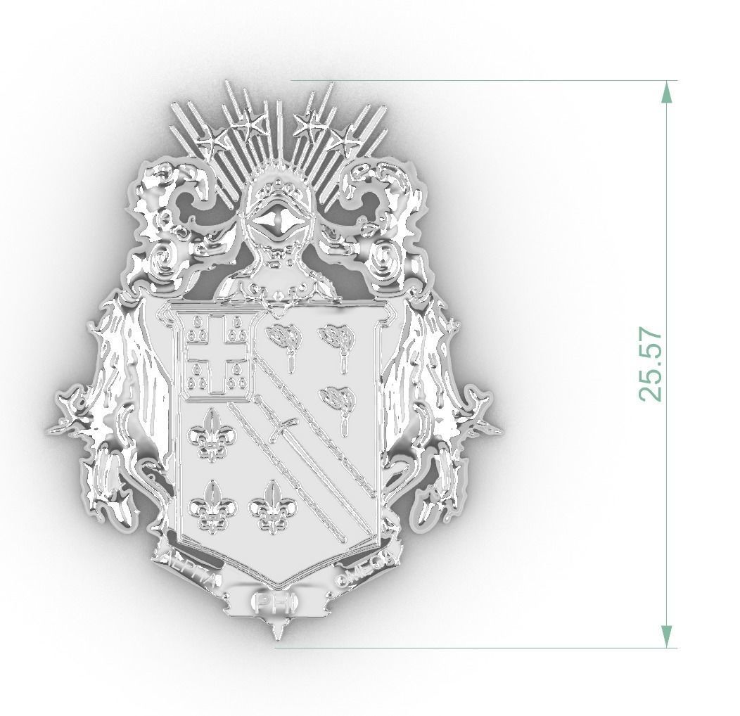 Alpha Phi Omega shield 3D model 3D printable | CGTrader