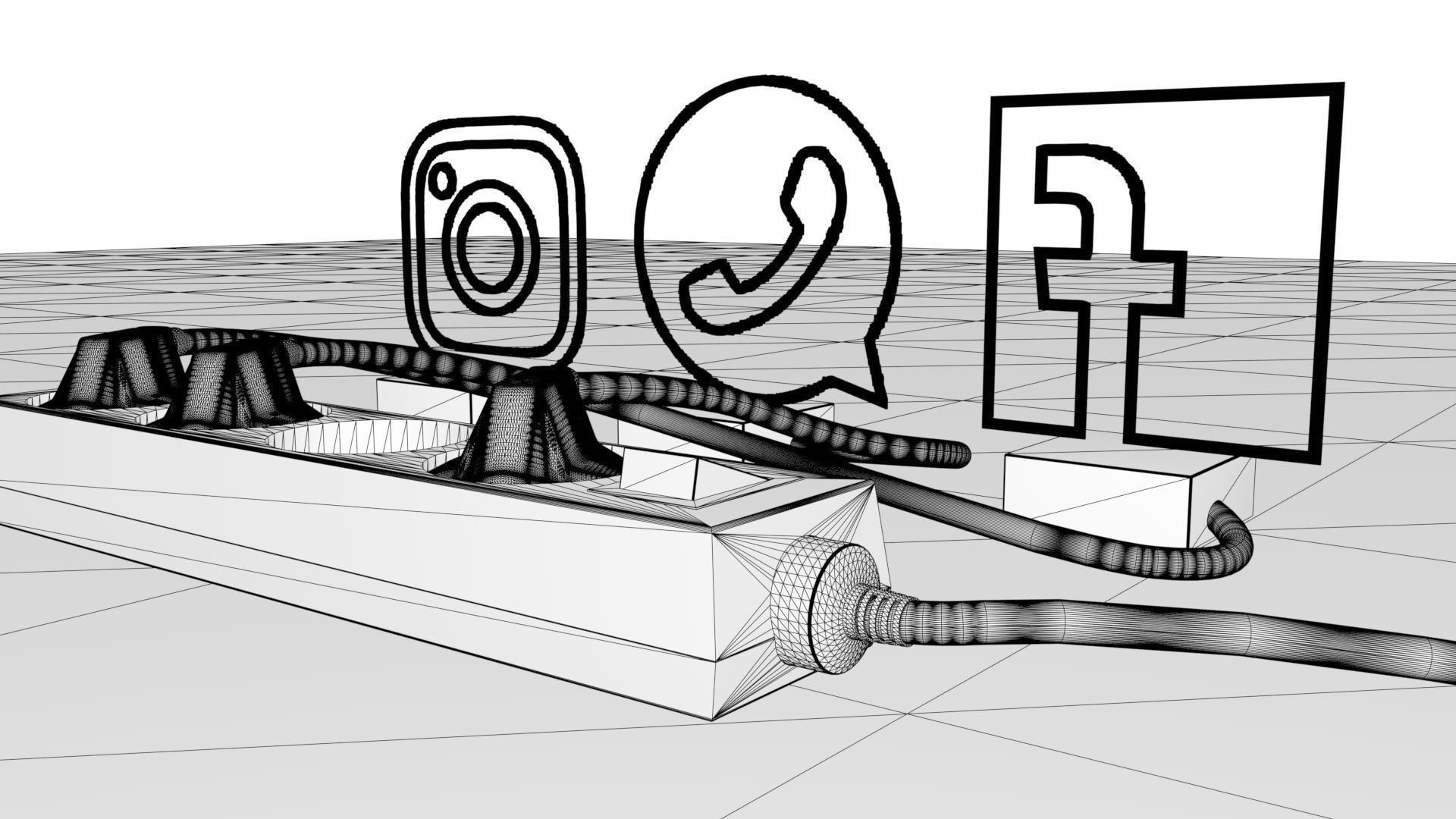 3D model unplug socials VR / AR / low-poly | CGTrader