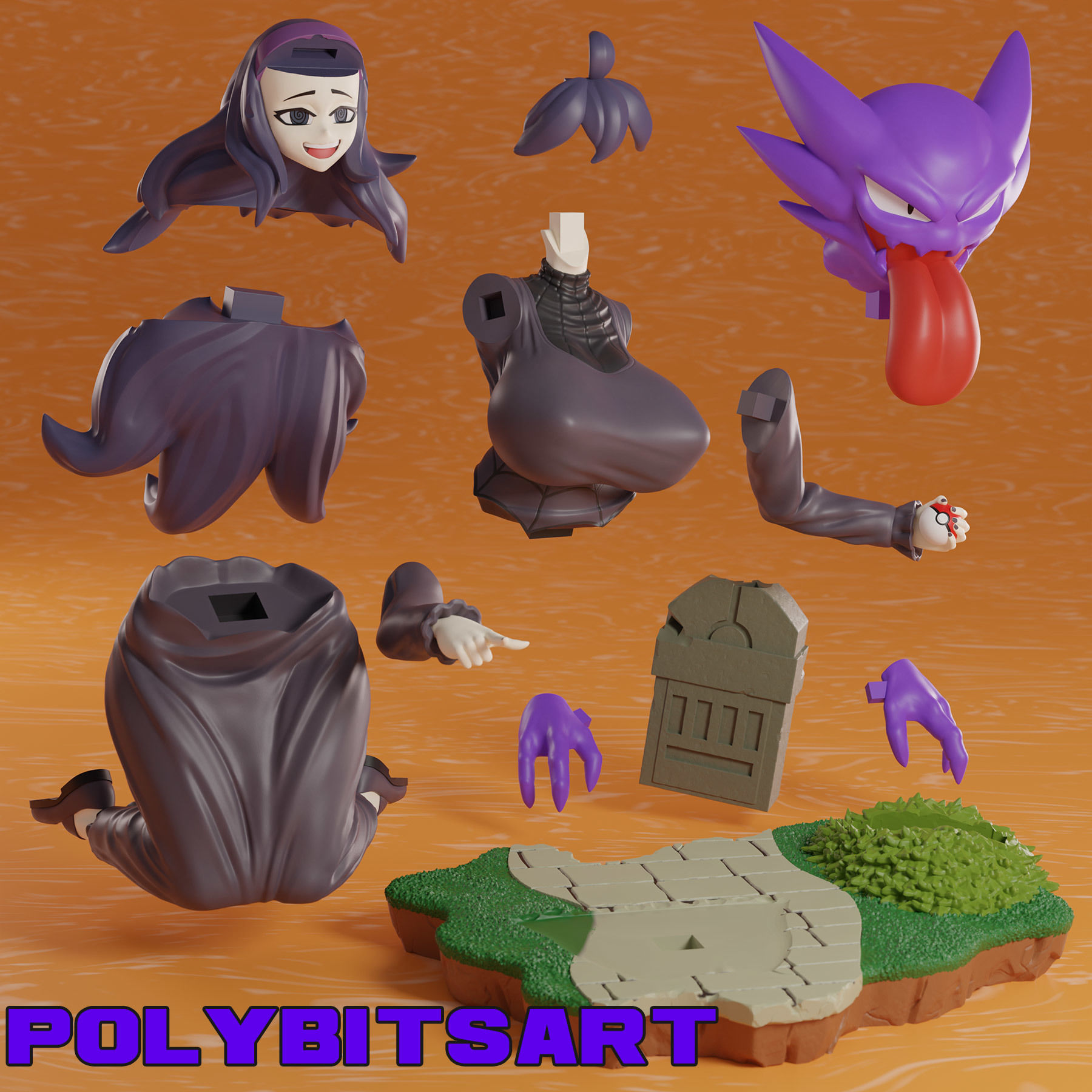 Hex Maniac Diorama 3D model 3D printable | CGTrader