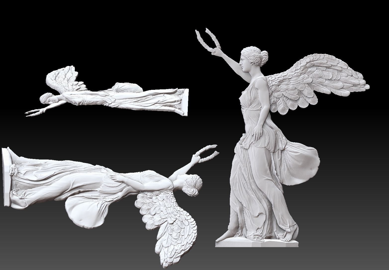 Winged Victory of Samothrace nike reconstruction CNC relief 3D model 3D ...