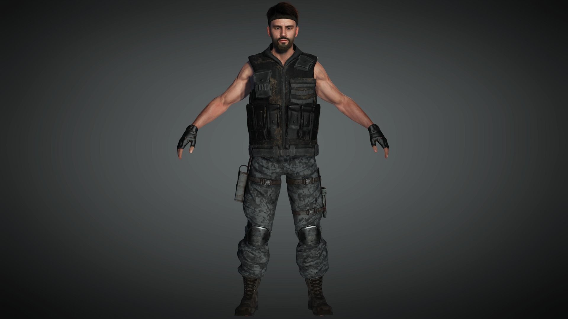 3D model AAA Military Male Character 03 VR / AR / low-poly rigged ...