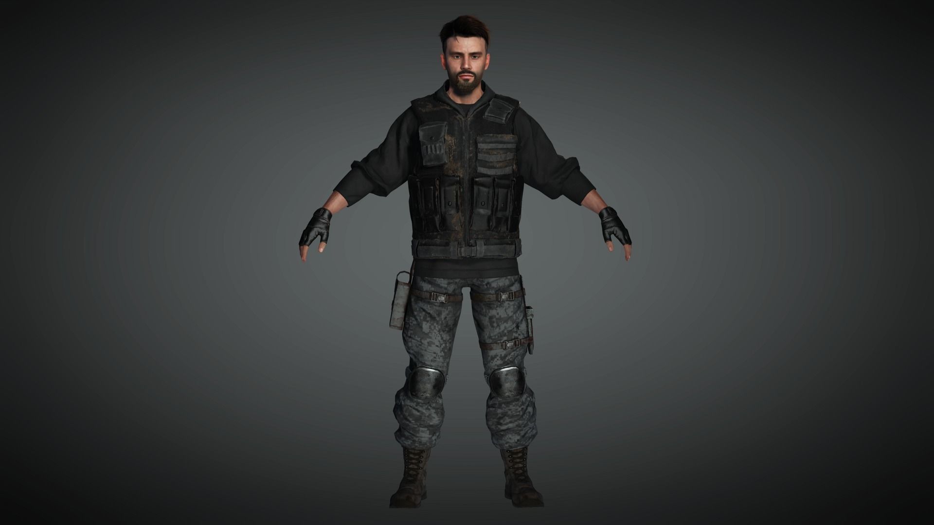 3D model AAA Military Male Character 03 VR / AR / low-poly rigged ...