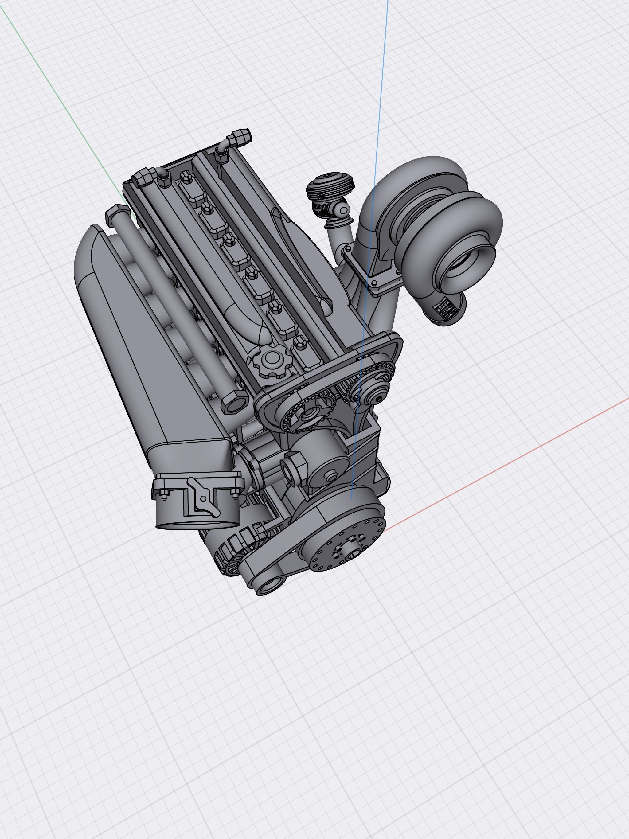 Nissan RB26 Engine 2 versions HKS Turbo and NA ITBs 3D model 3D ...