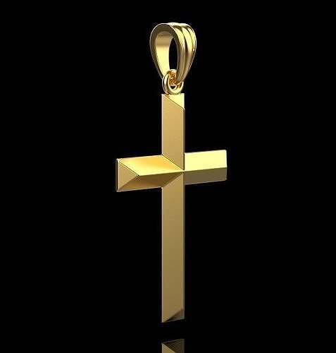 Gold cross with faces 3D model 3D printable | CGTrader