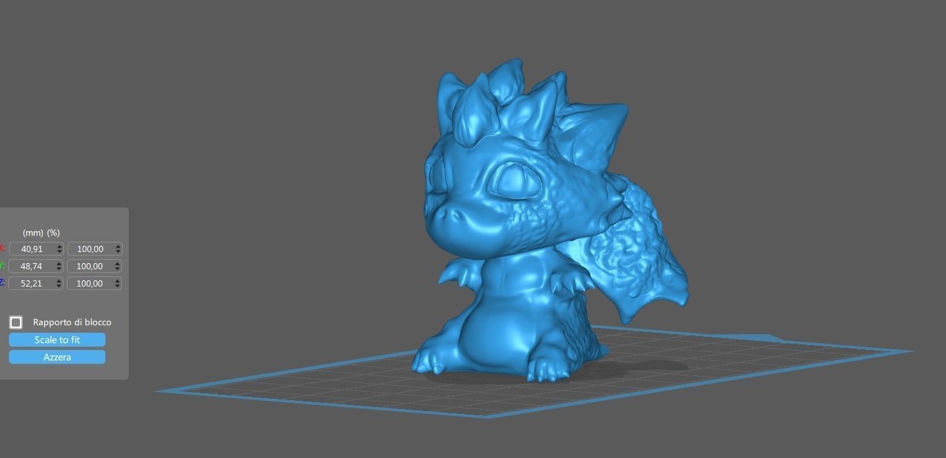 drake chibi cute white dragon blue eyes 3D model | CGTrader