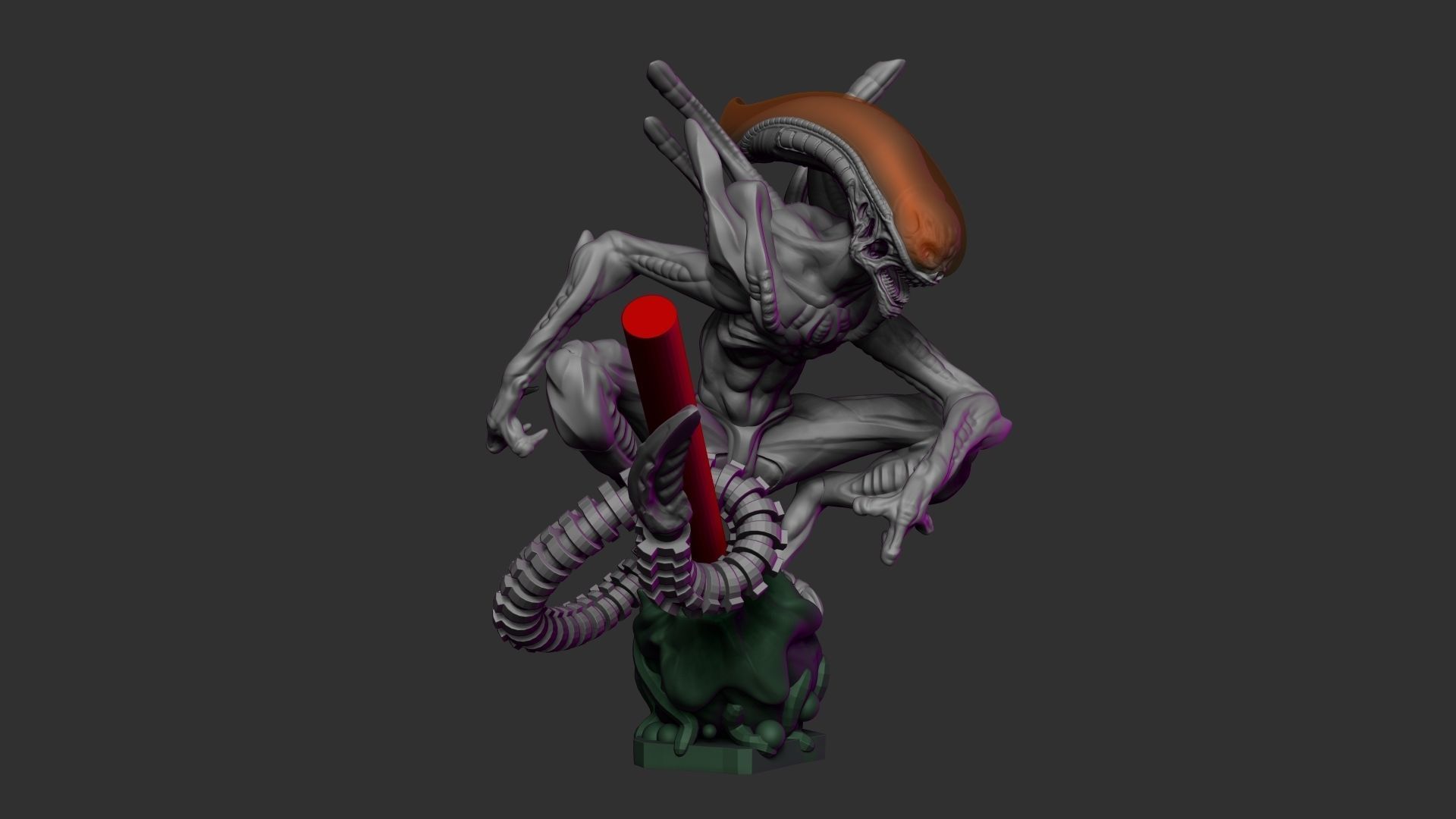 ALIEN XENOMORPH PEN HOLDER 3D model 3D printable | CGTrader