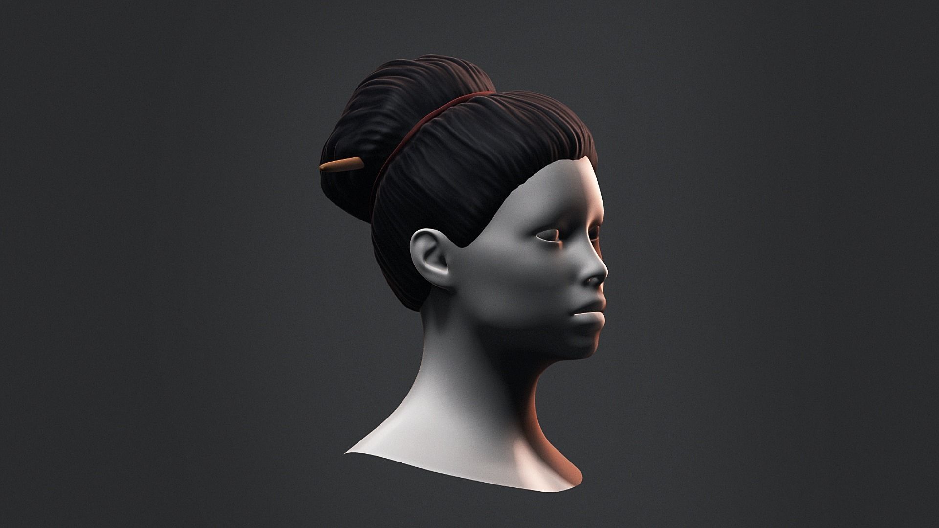 3D model Hair - Low Poly Female Hairstyle Kitbash VR / AR / low-poly ...