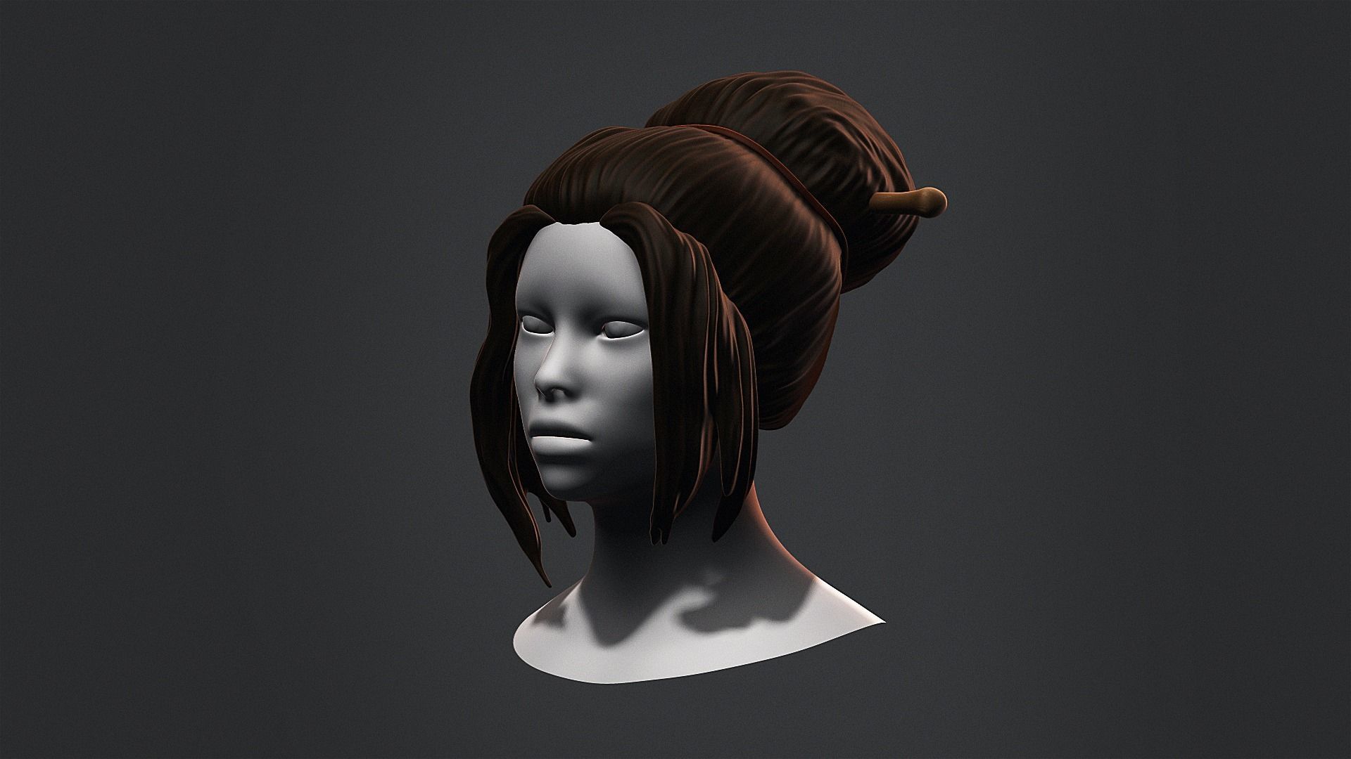 3D model Hair - Low Poly Female Hairstyle Kitbash VR / AR / low-poly ...