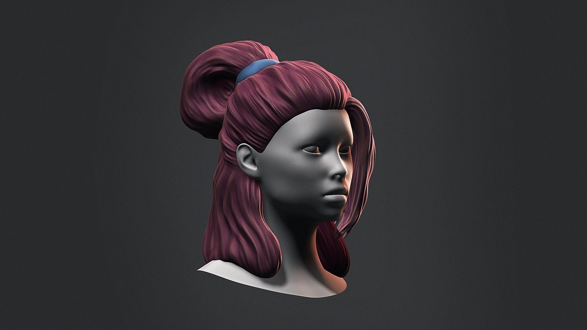 3D model Hair - Low Poly Female Hairstyle Kitbash VR / AR / low-poly ...