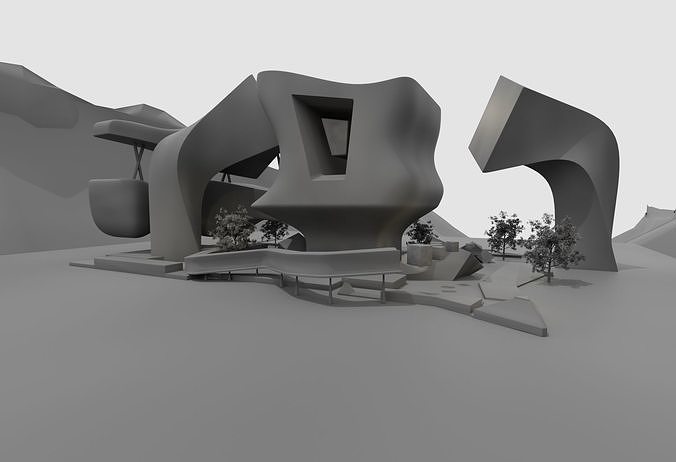 architecture scene visualisation 3D model | CGTrader