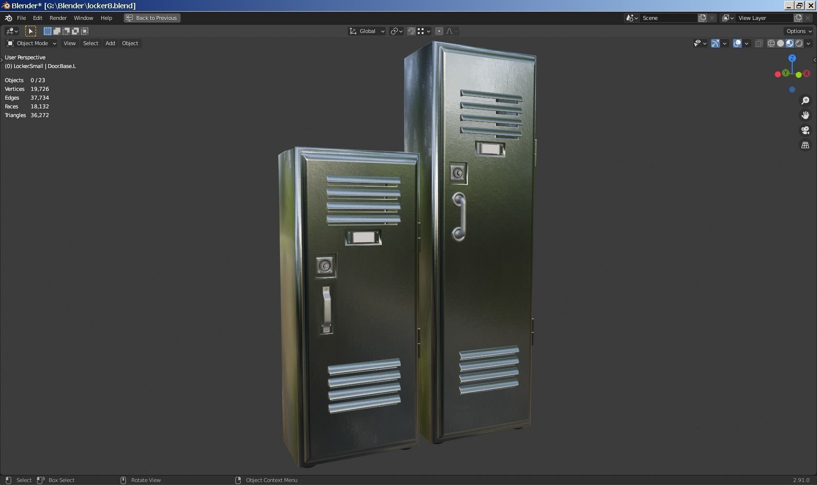 Two rigged lockers for a gym school workplace 3D model rigged | CGTrader