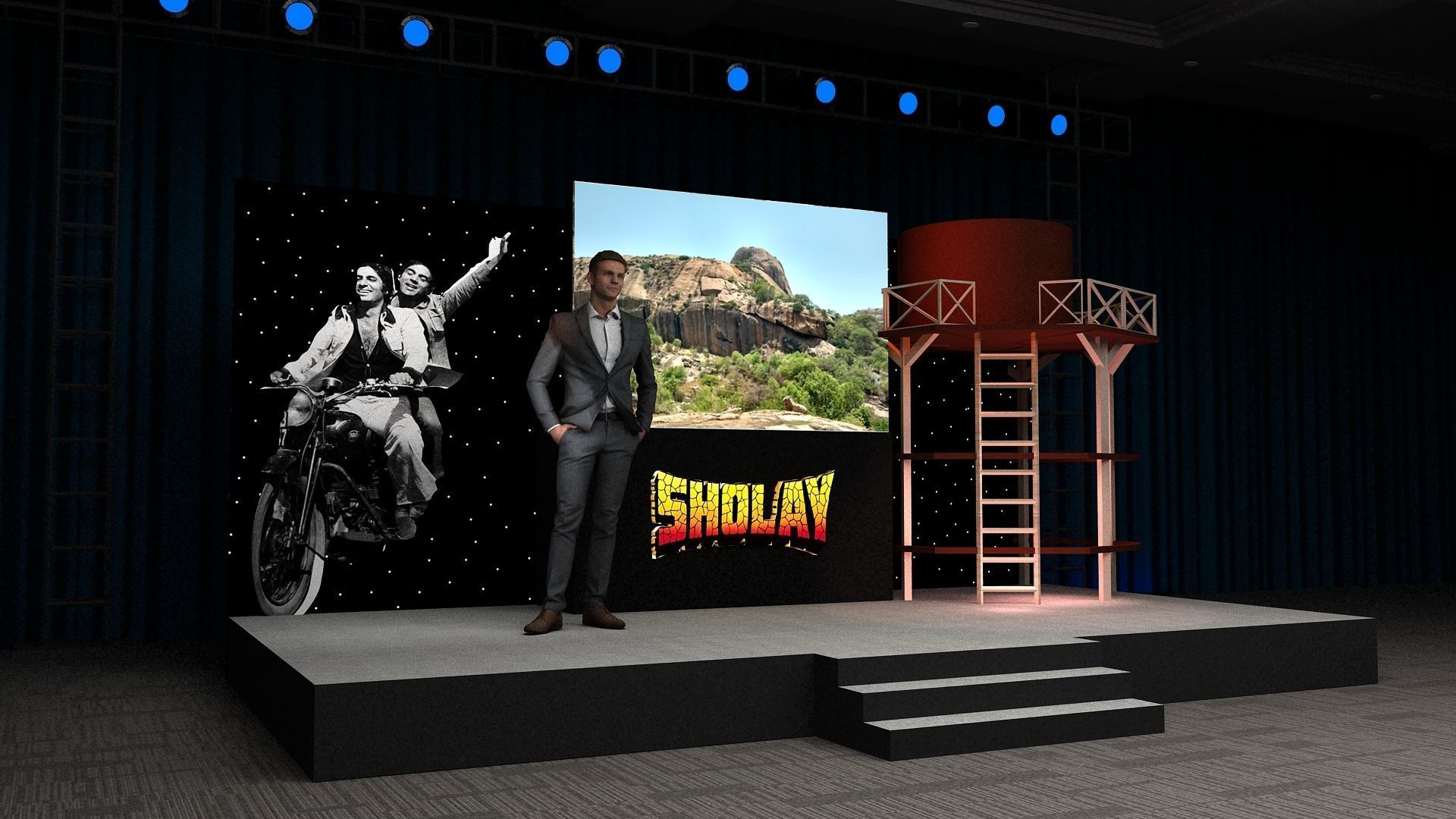 Sholay theme stage 3D model | CGTrader