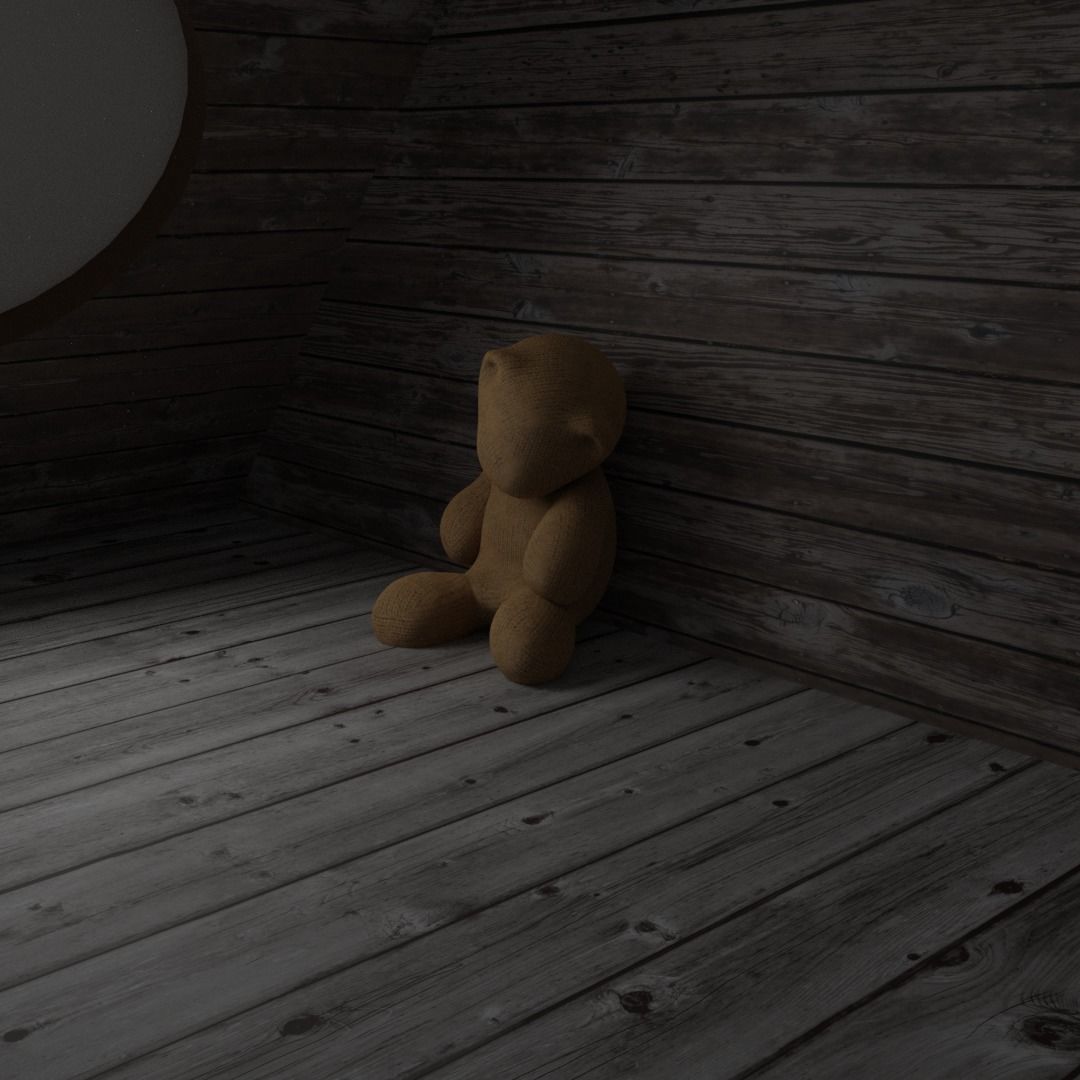 teddy bear scene on attic 3D model rigged | CGTrader