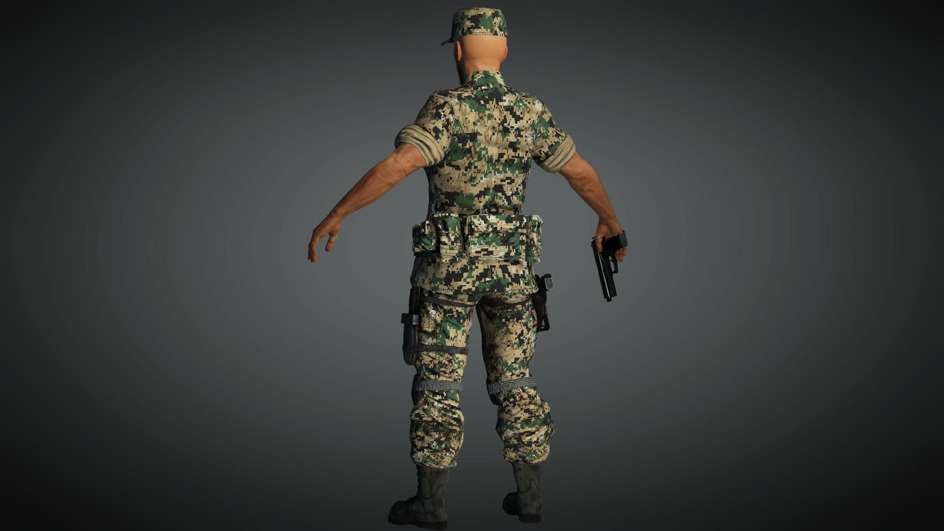 3D model AAA Military Male Character 07 VR / AR / low-poly rigged ...