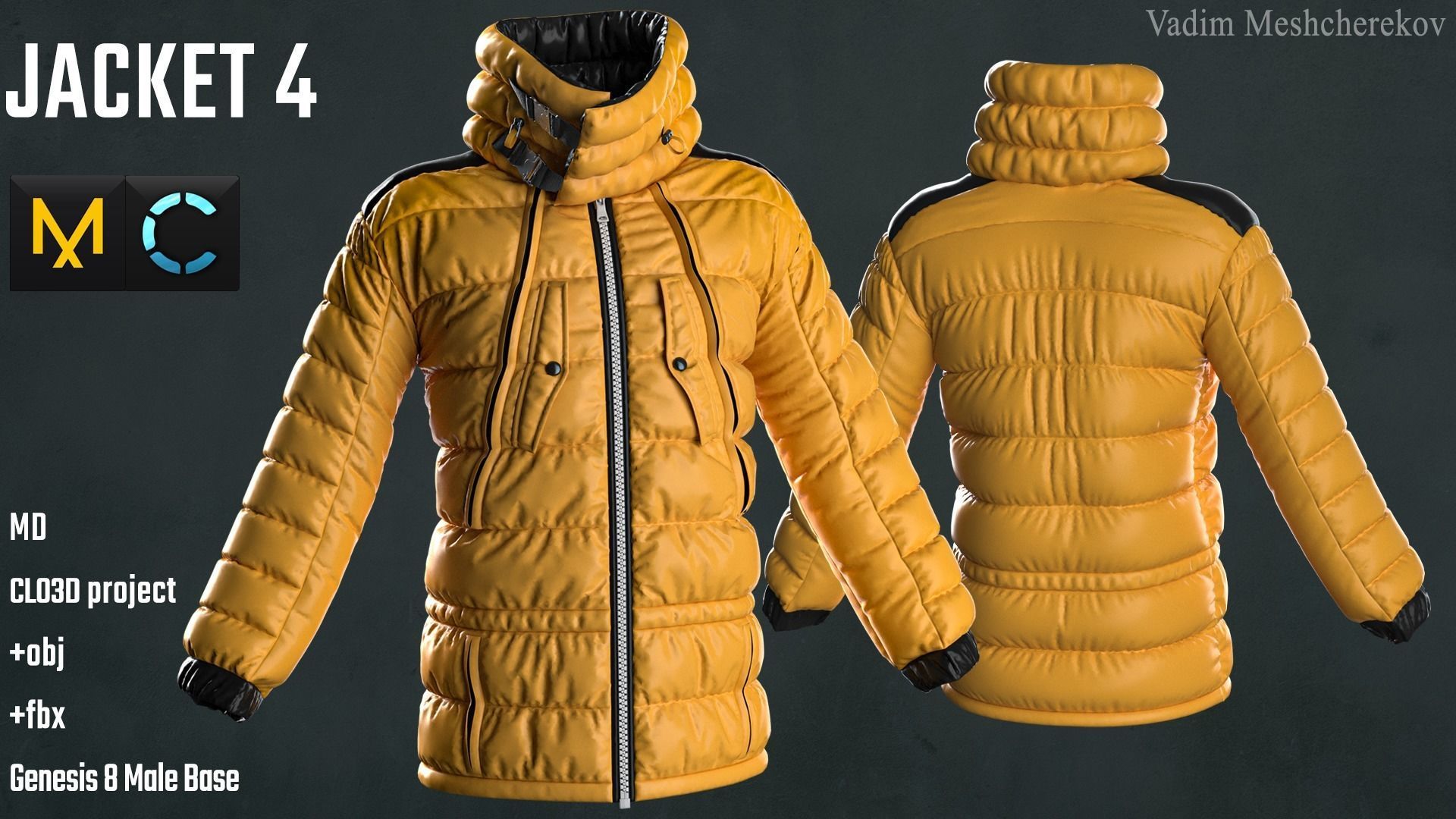JACKET 4 puffy 3D model | CGTrader