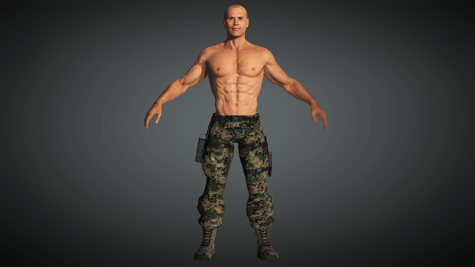 3D model AAA Military Male Character 08 VR / AR / low-poly rigged ...