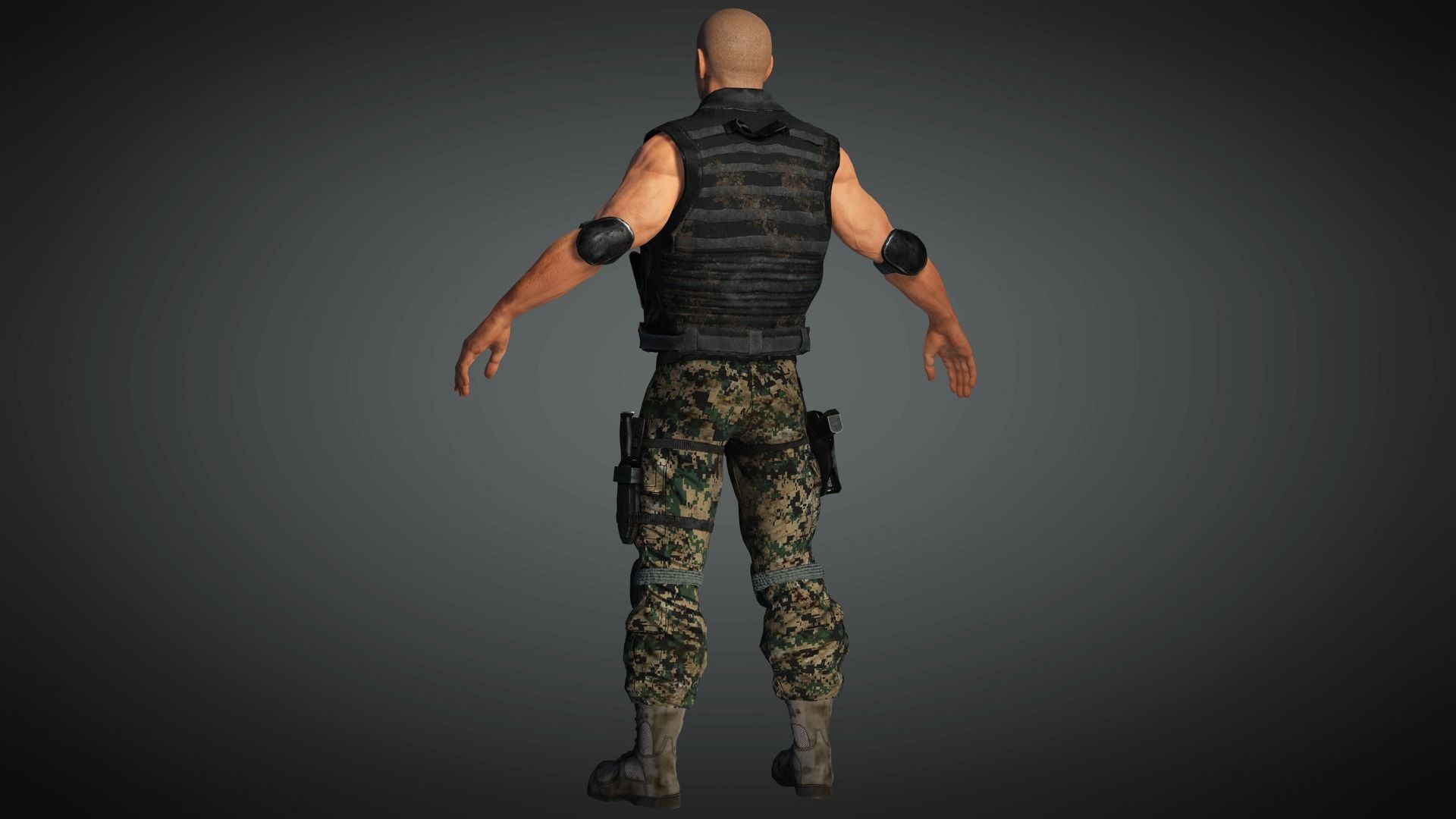 3D model AAA Military Male Character 08 VR / AR / low-poly rigged ...