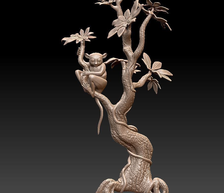 tarsier on a tree 3D model 3D printable | CGTrader