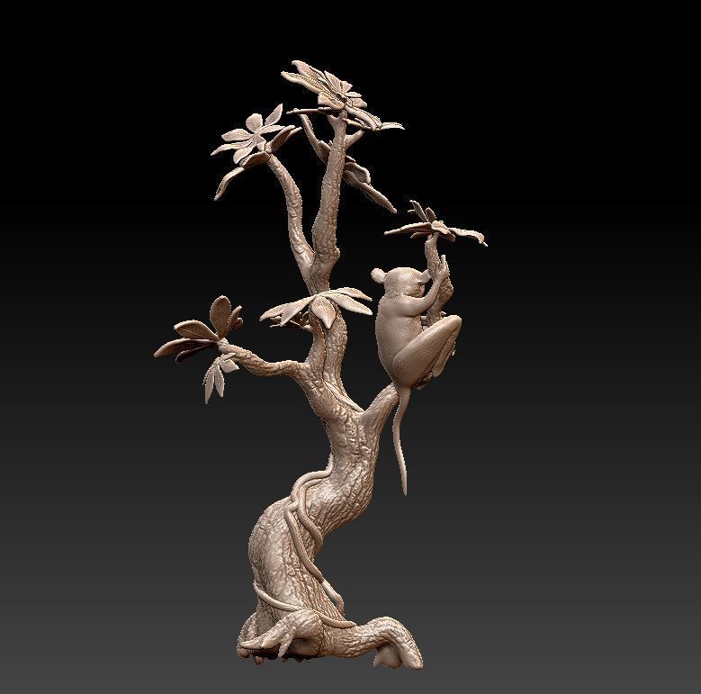 tarsier on a tree 3D model 3D printable | CGTrader