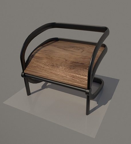 Chair wooden with metal frame free 3D model | CGTrader
