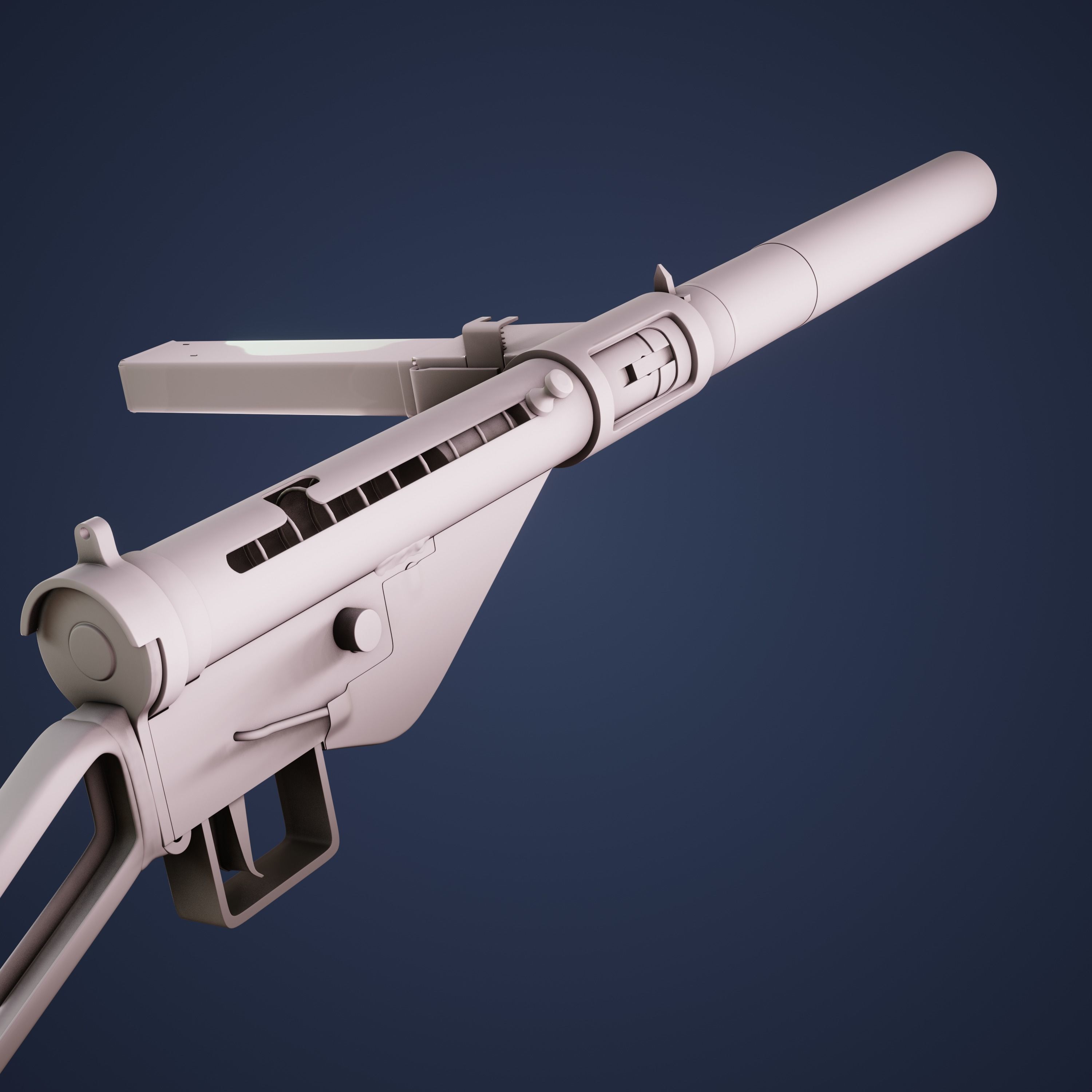 Sten MkII S suppressed submachine gun 3D model | CGTrader