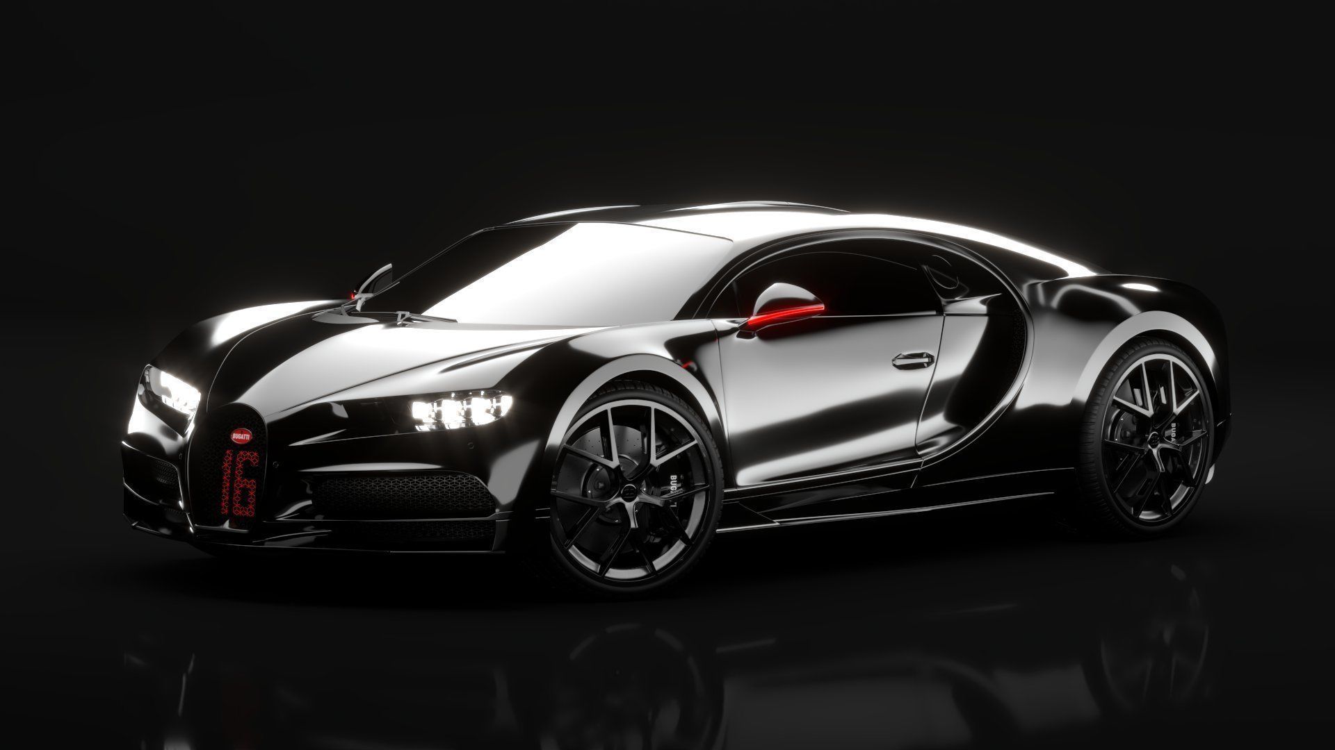 Bugatti Chiron Sport 2021 Black Premium 3D model animated | CGTrader