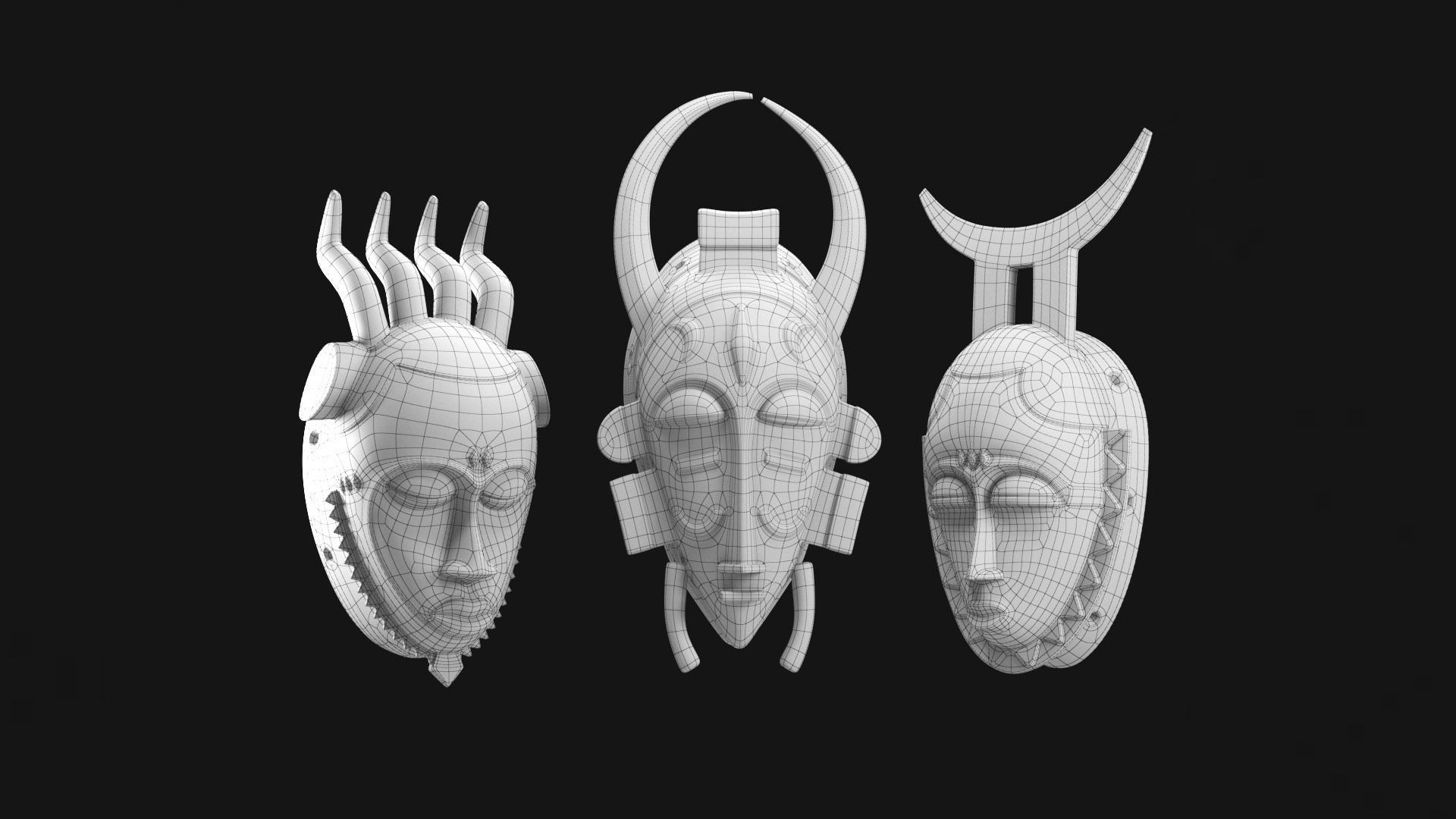 Full African Masks Collection 3D model | CGTrader